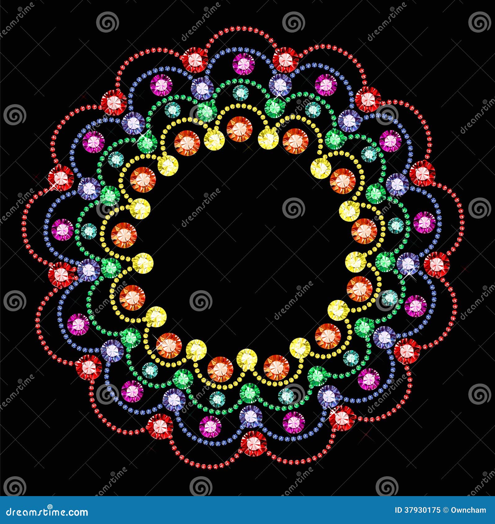 Gem Frame stock vector. Illustration of diamond, flower - 37930175