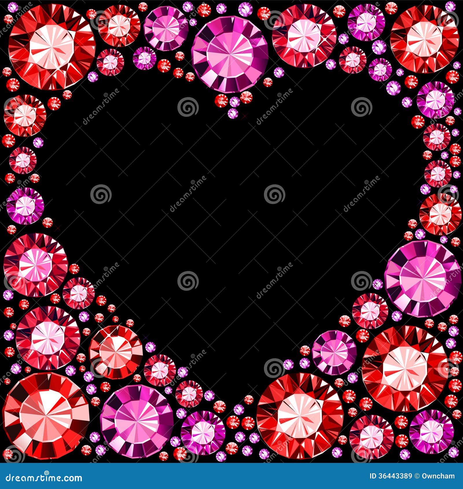 Gem Heart Frame stock vector. Illustration of radiance - 36443389