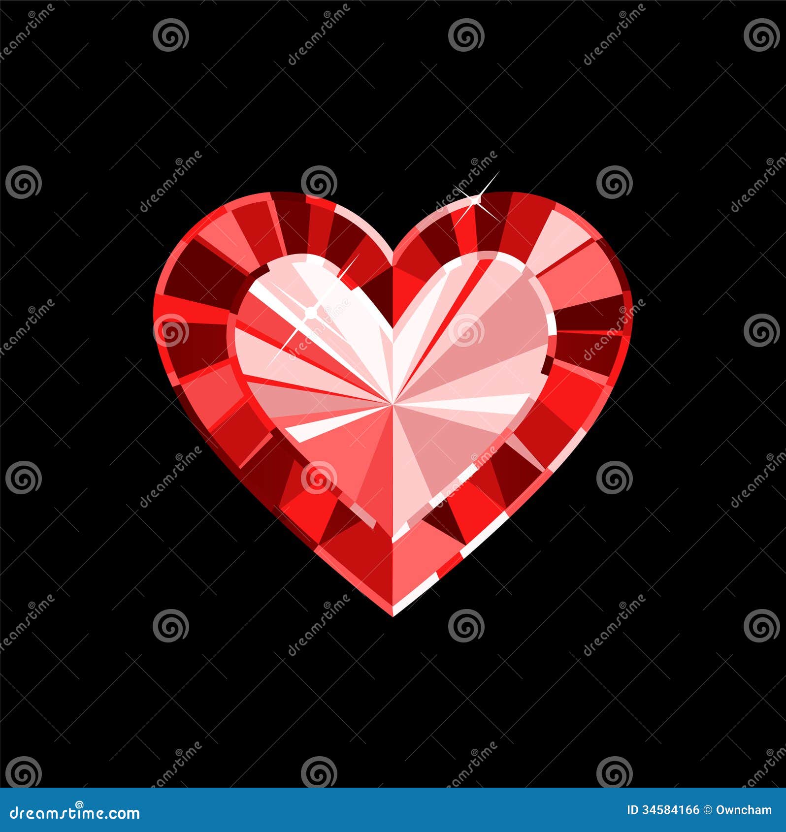 Gem Heart stock vector. Illustration of garnet, heart - 34584166