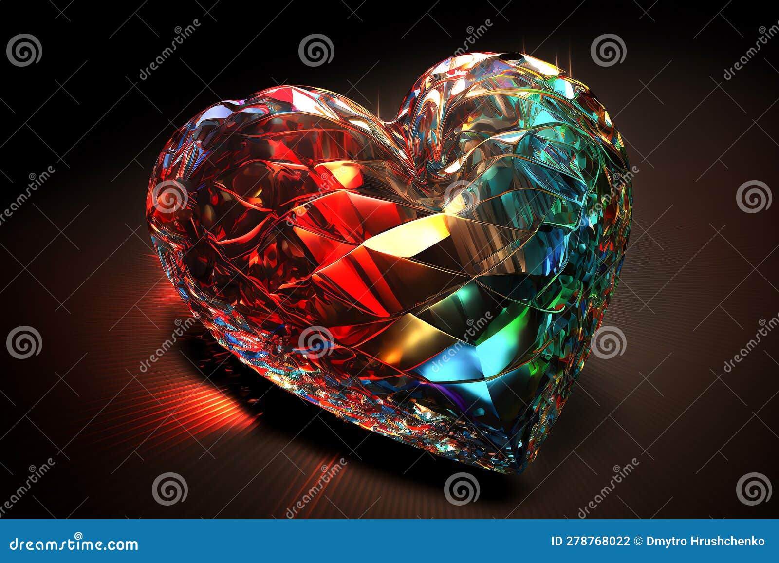 Gem Heart Shaped. Heart Shape Made by Gemstone. Multicolored Gem in ...