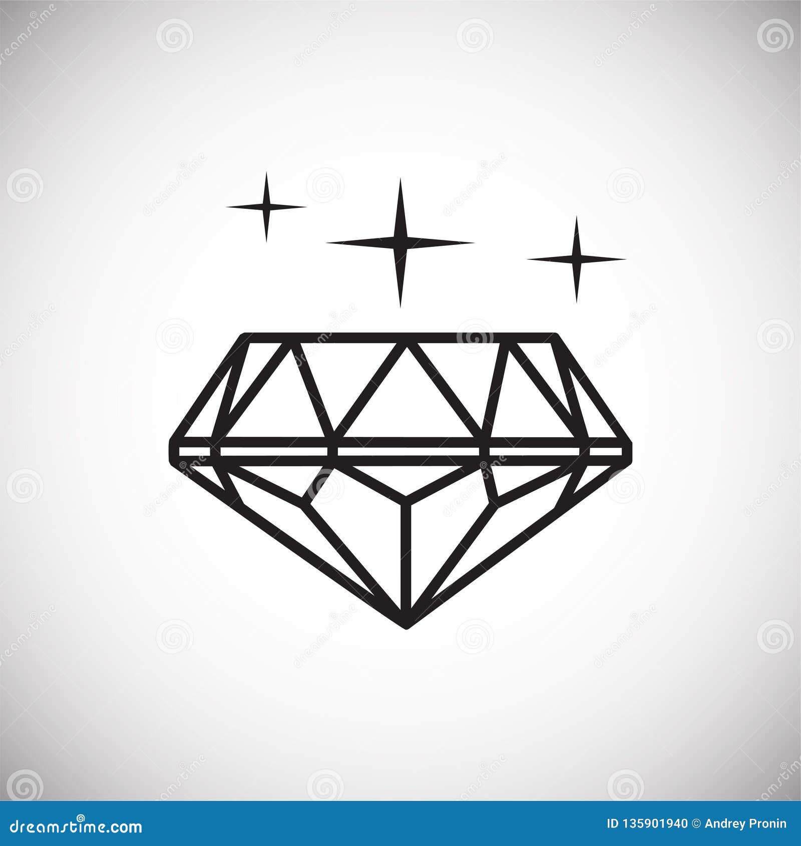 Gem Icon on White Background for Graphic and Web Design, Modern Simple ...