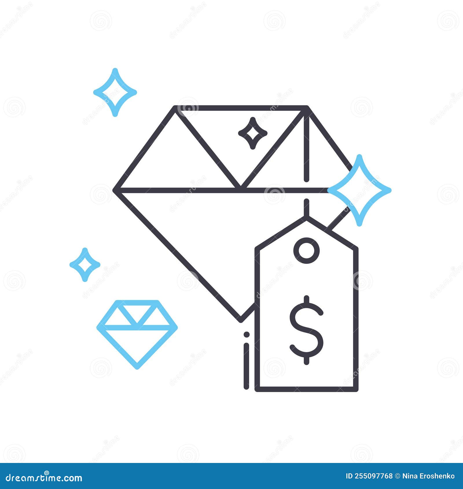 Gem Line Icon, Outline Symbol, Vector Illustration, Concept Sign Stock ...