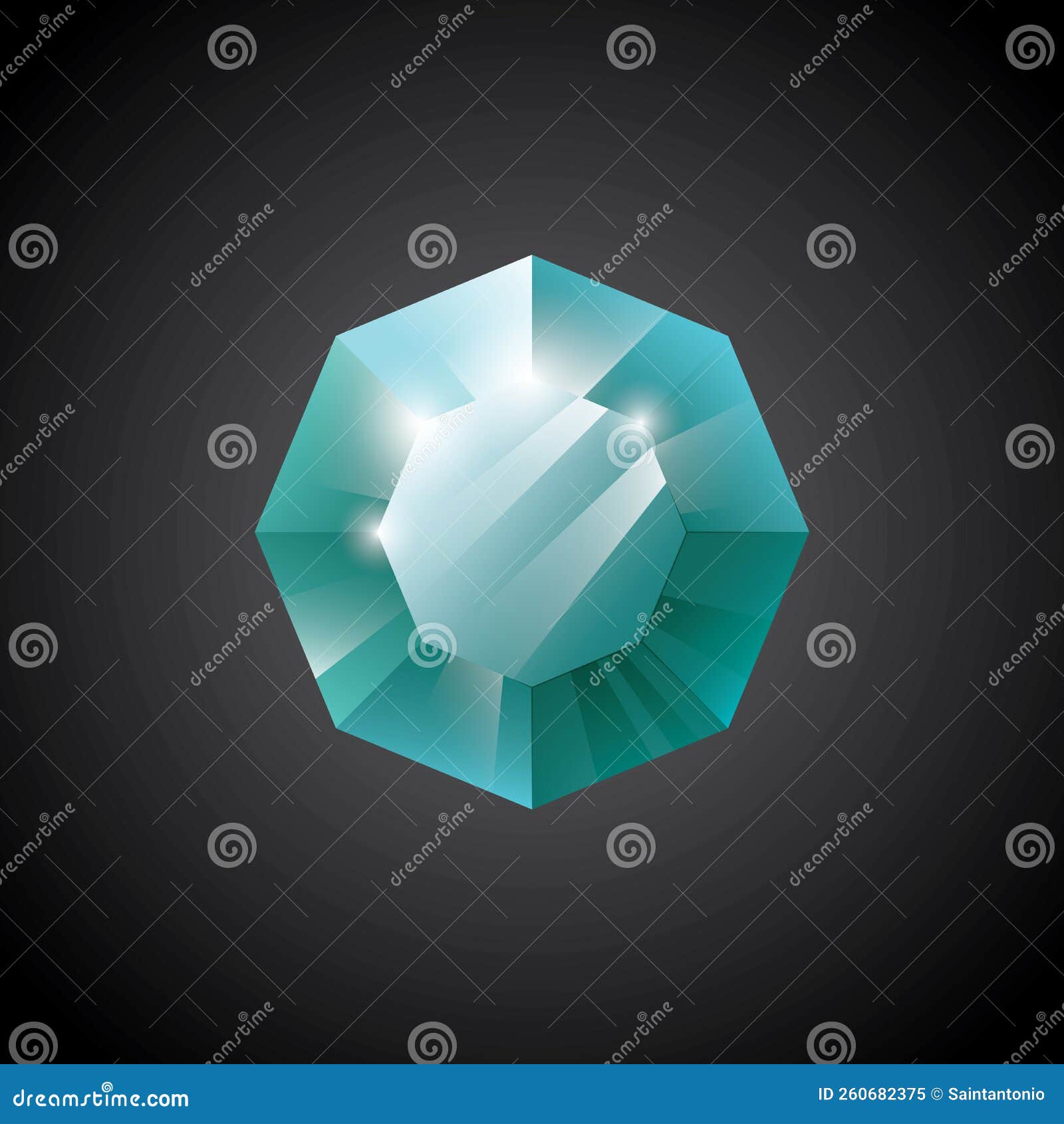 Gem, Precious Stone, Game Loot UI Icon, Vector Illustration Stock ...