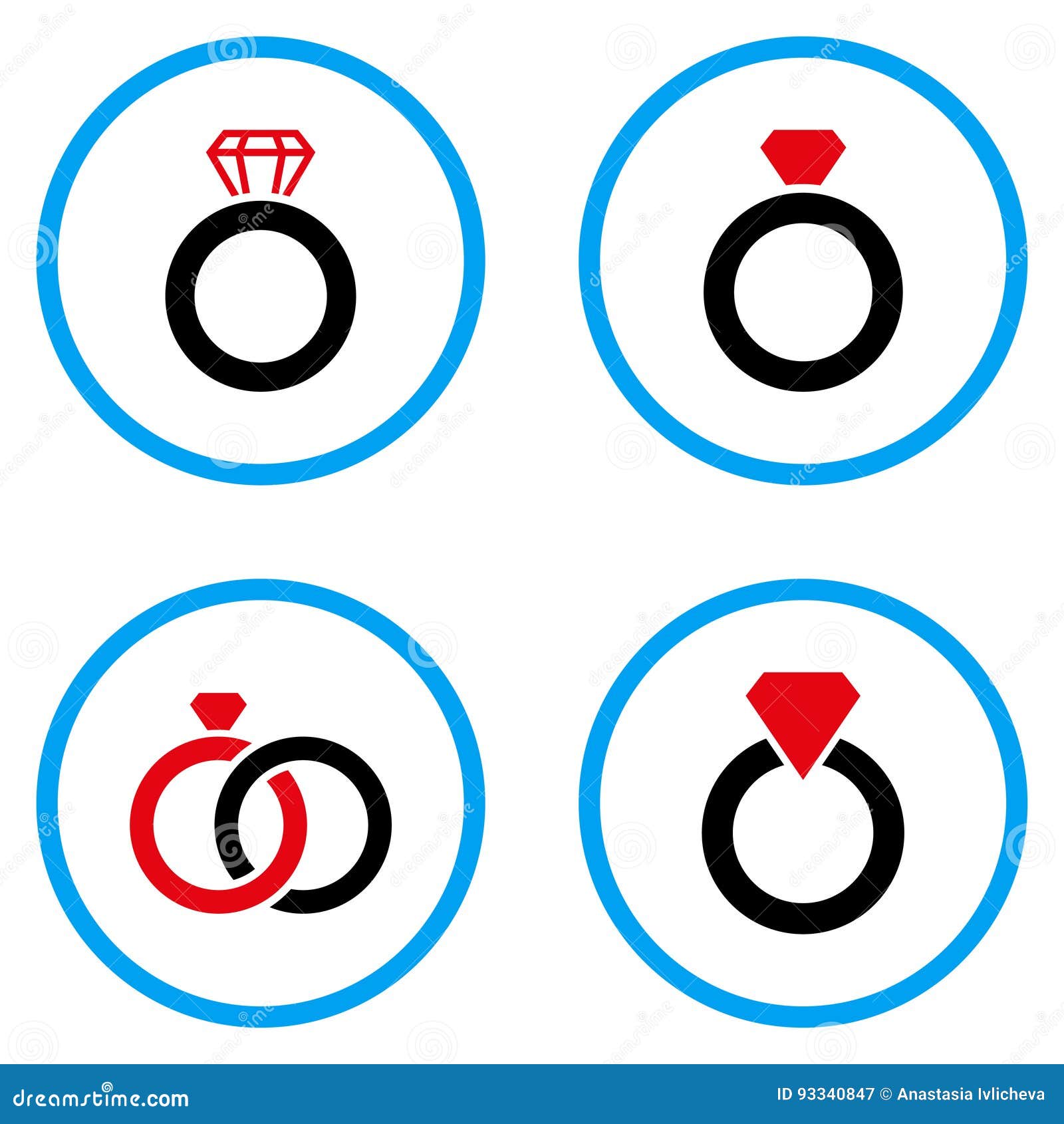 Gem Ring Rounded Vector Icons Stock Vector - Illustration of marriage ...