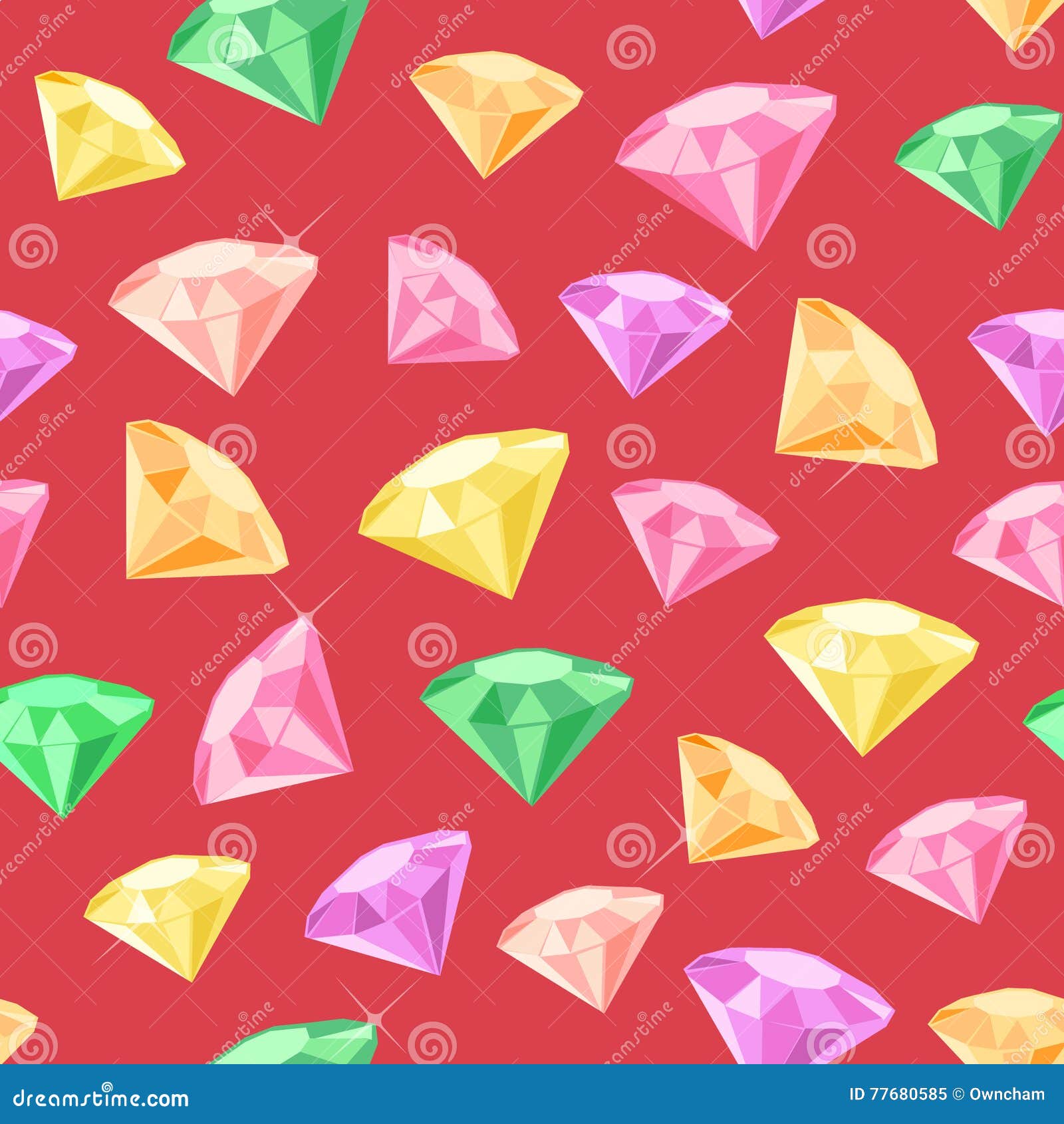 Gem Seamless Pattern stock vector. Illustration of beautiful - 77680585
