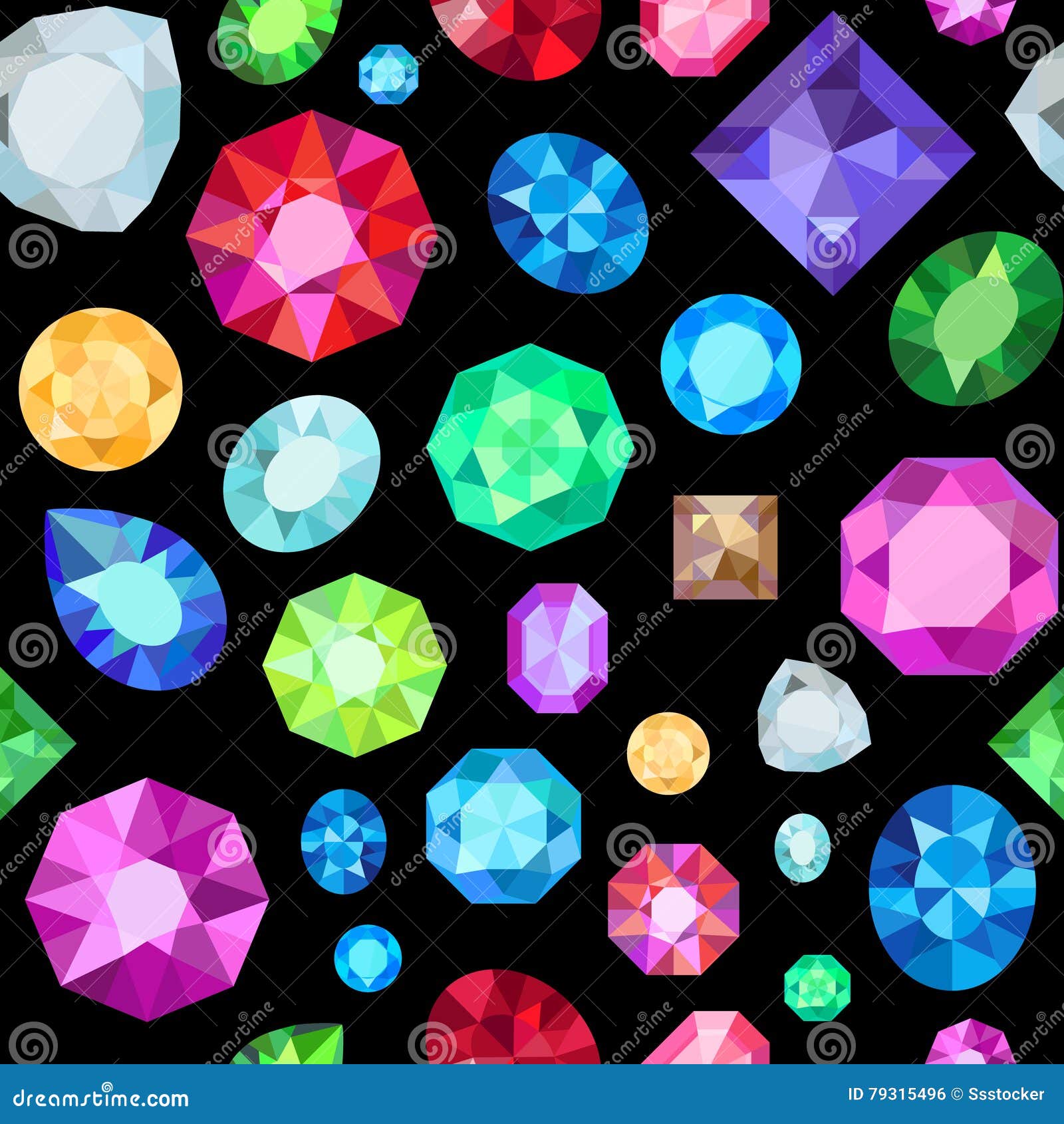 Gem seamless pattern stock vector. Illustration of design - 79315496
