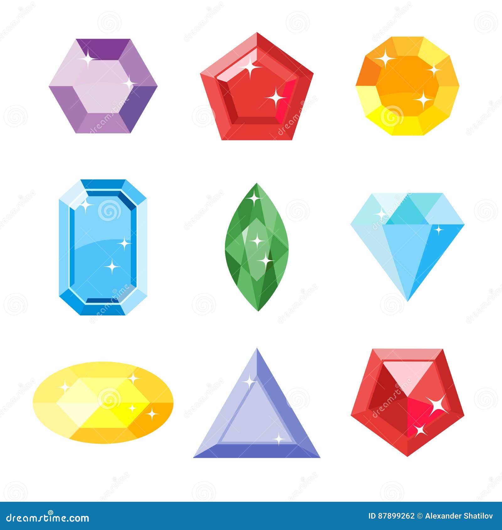 Gem set. Icon gem stock vector. Illustration of diamond - 87899262