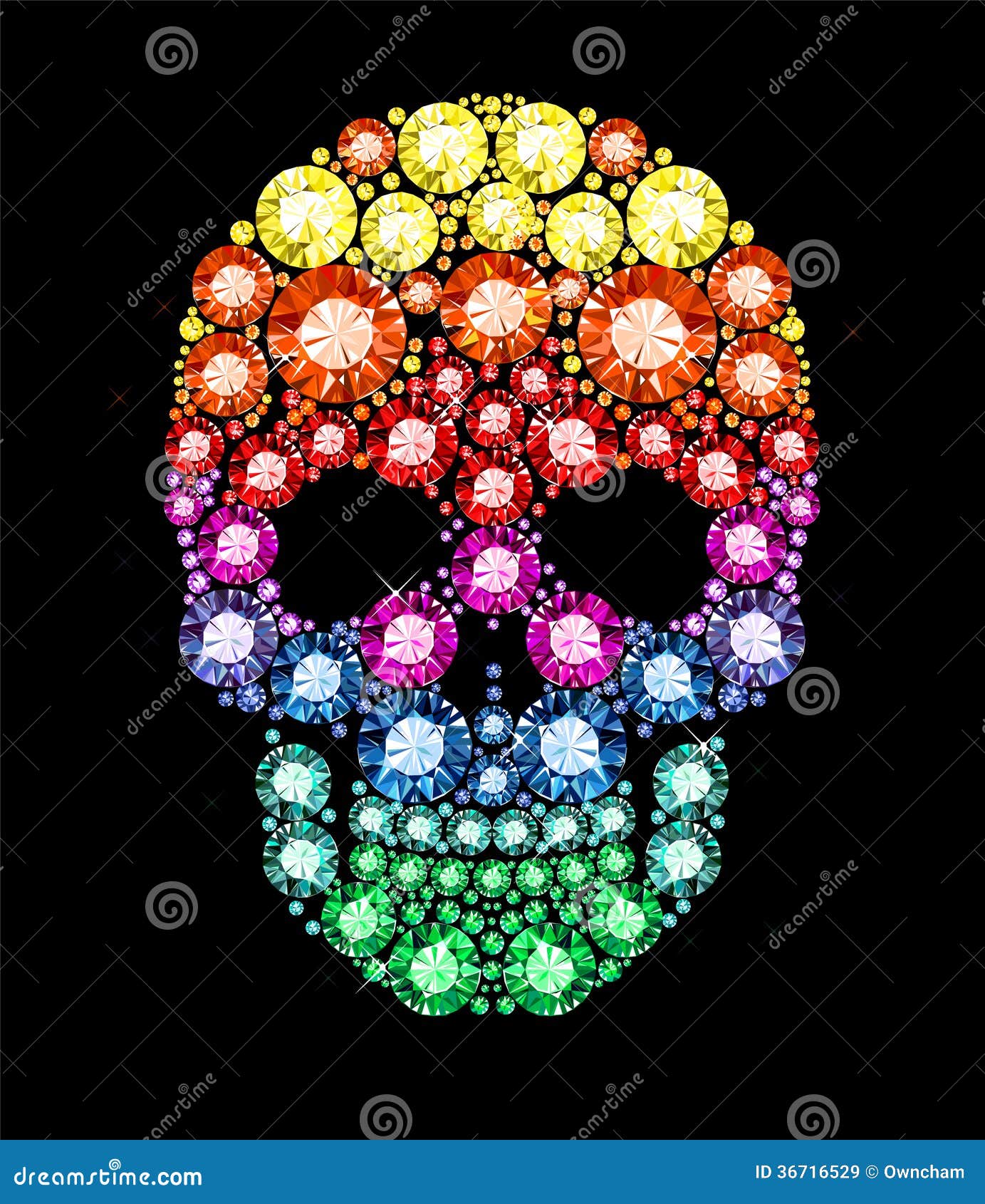 Gem Skull stock vector. Illustration of expensive, faceted - 36716529