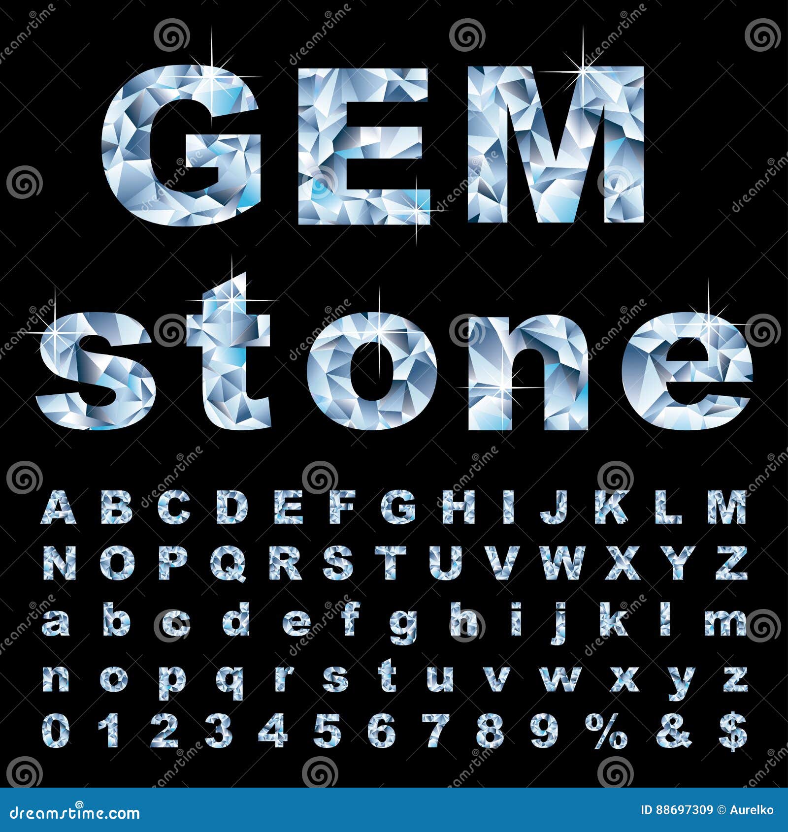 Gem stone stock vector. Illustration of jewelry, reflective - 88697309