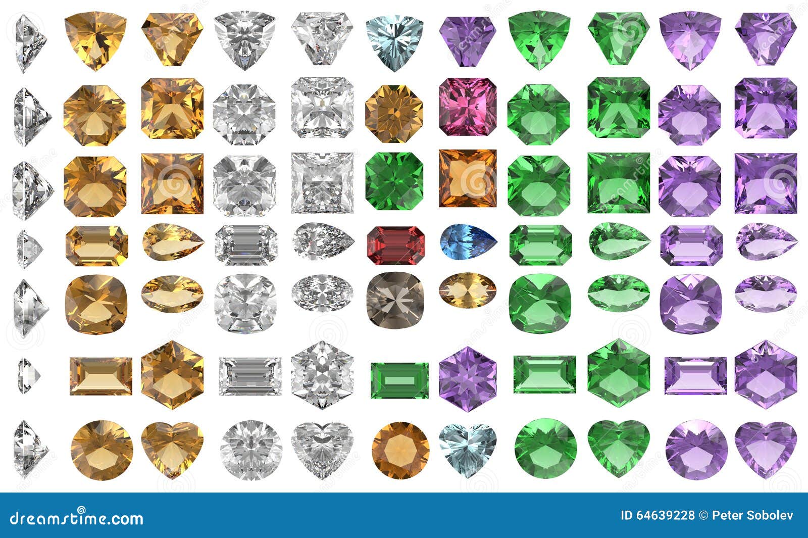 Gem stones stock illustration. Illustration of white - 64639228