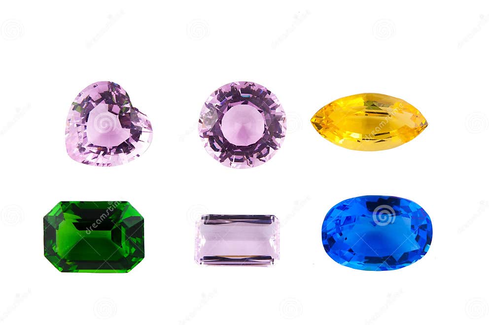 Gem Stones Simulation Isolated on White Background Stock Image - Image ...