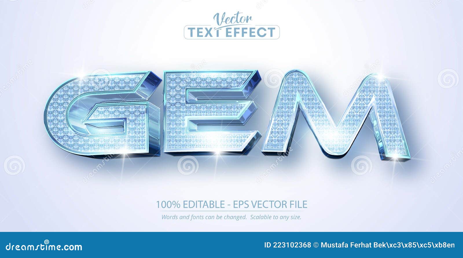 Gem Text, Shiny Diamond Textured Style Editable Text Effect Stock ...