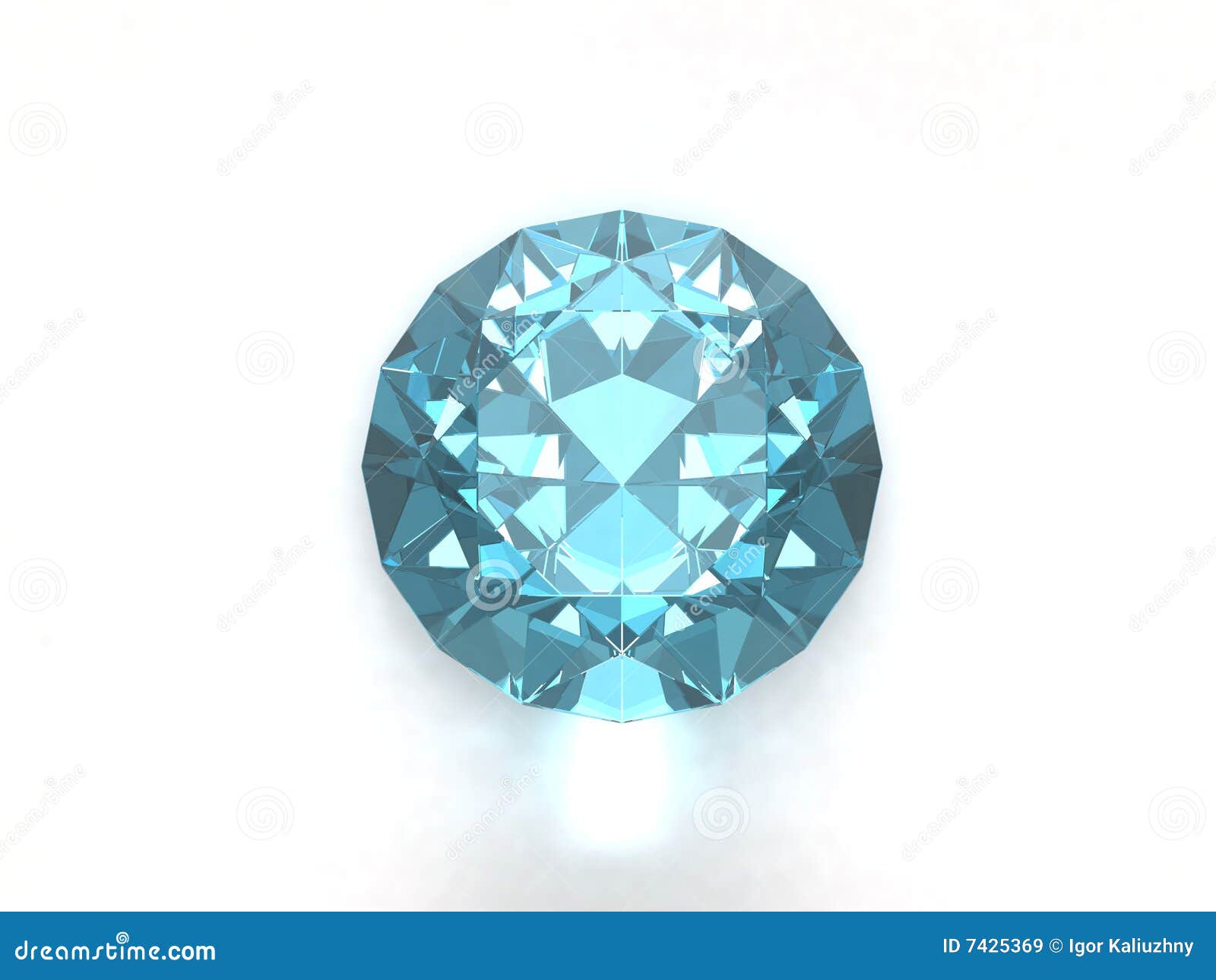 Gema azul del topaz imagen de archivo. Imagen de diamante - 7425369