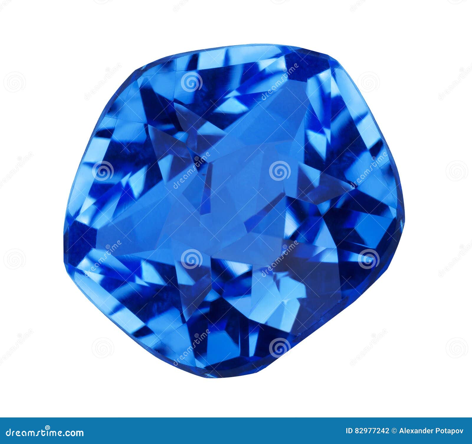 Gema Azul Marino Aislada Del Zafiro Foto de archivo - Imagen de ...