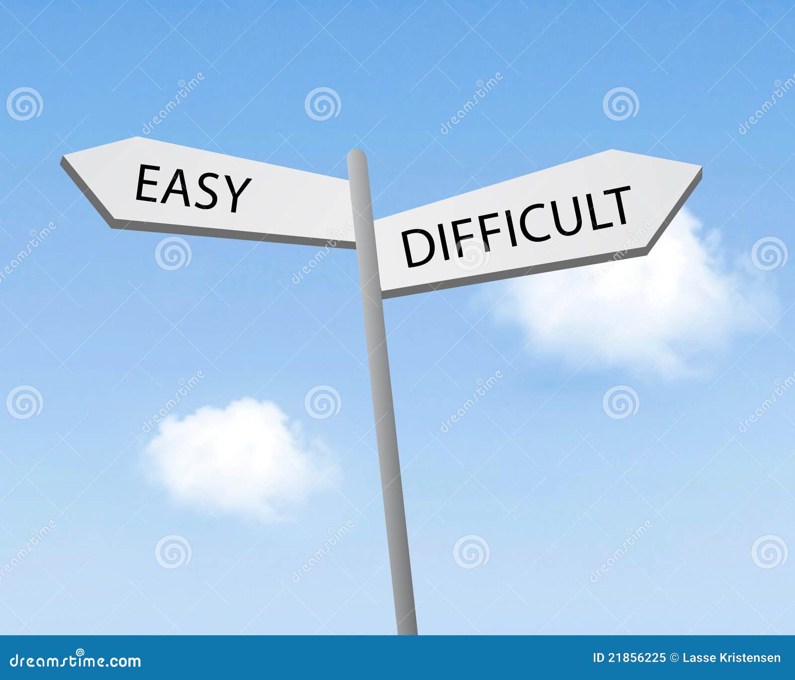 Gemakkelijk of moeilijk stock afbeelding. Image of kies - 21856225