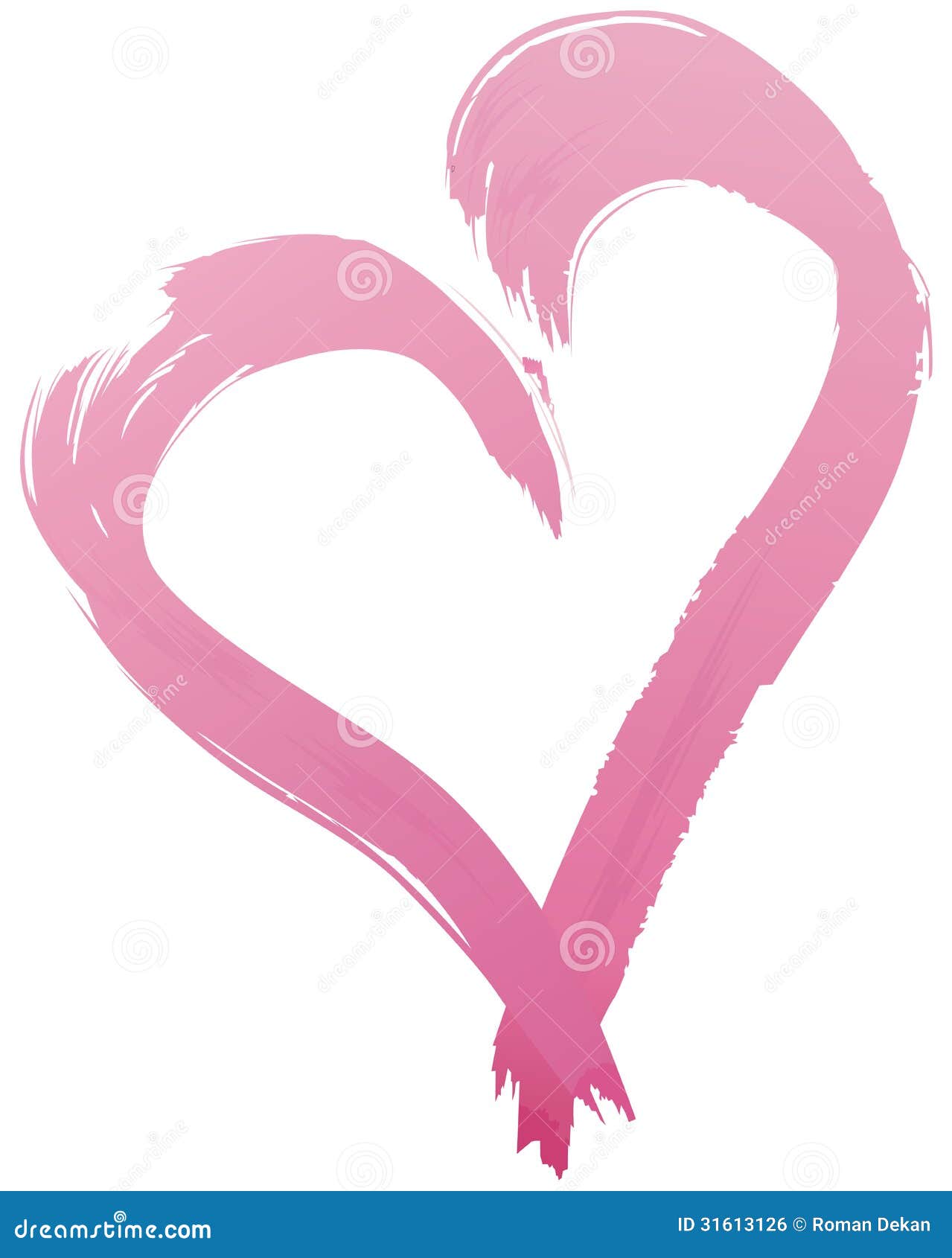 Gemalte Herz-Form vektor abbildung. Illustration von form - 31613126