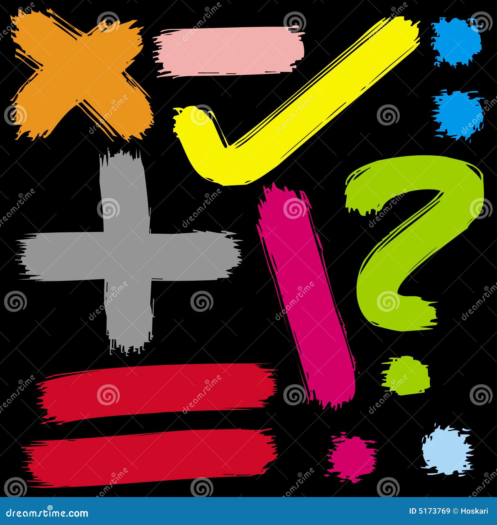 Gemalte Mathematikzeichen vektor abbildung. Illustration von kinder ...