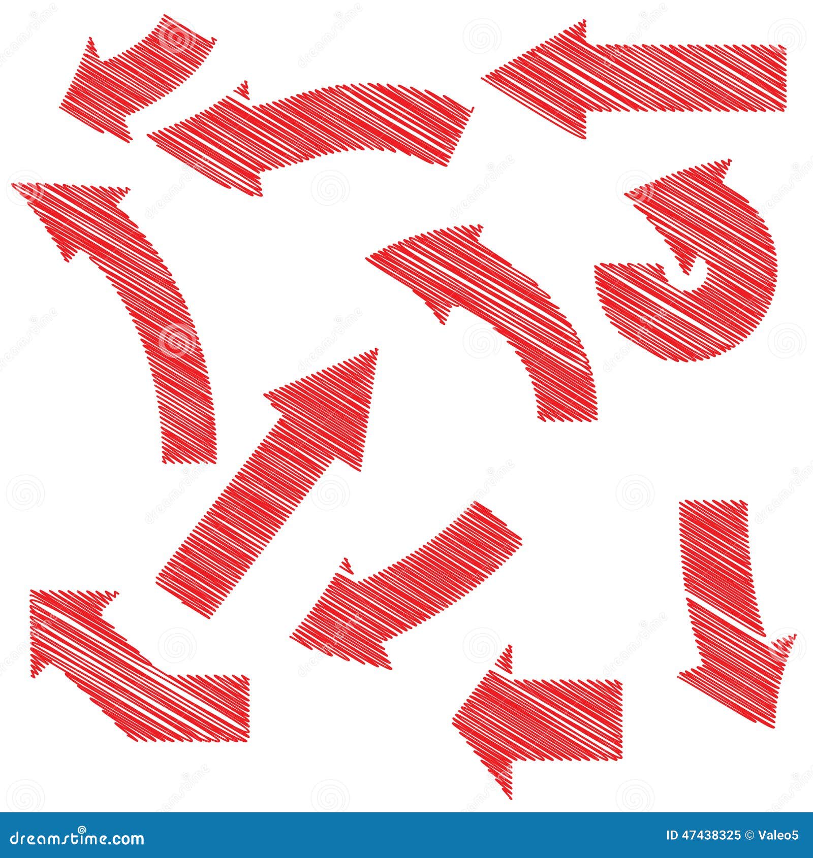 Gemalte Rote Pfeile Eingestellt Vektor Abbildung - Illustration von ...