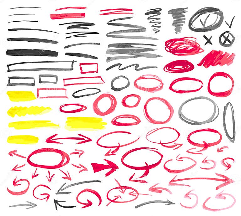 Gemalte Zeichen vektor abbildung. Illustration von handgeschrieben ...