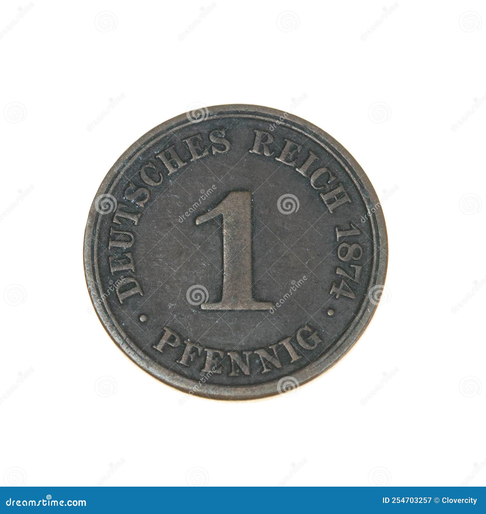 Geman One Pfennig Penny Coin Stock Image - Image of coin, numbers ...