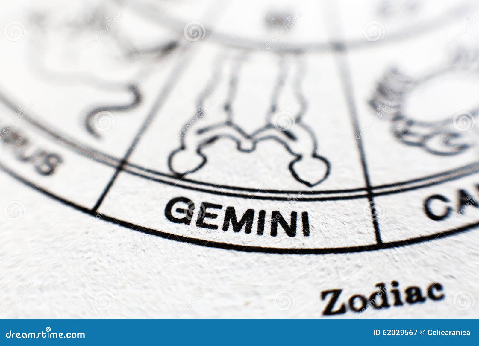 Gemini Astrological Sign On Ancient Clock. Detail Of Zodiac Wheel With ...