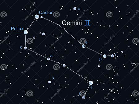 Gemini constellation stock illustration. Illustration of planet - 19178879