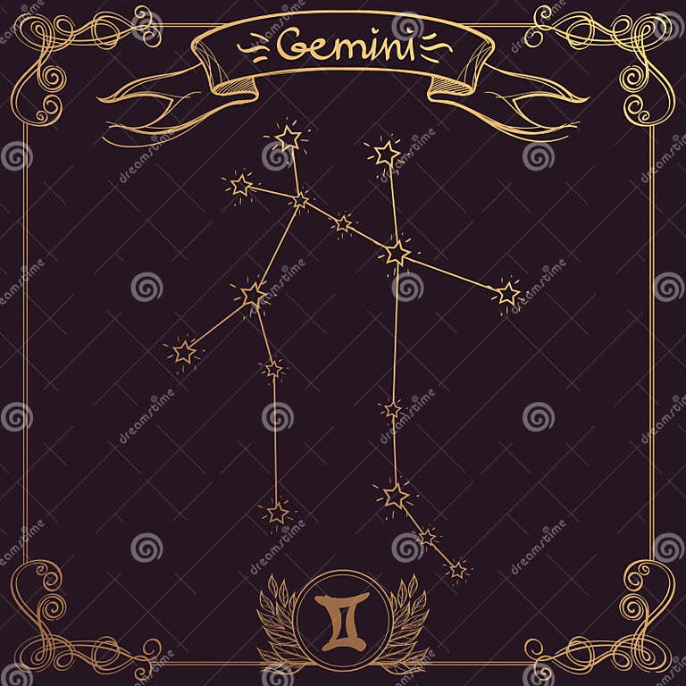 Gemini Constellation. Schematic Representation of the Signs of the ...