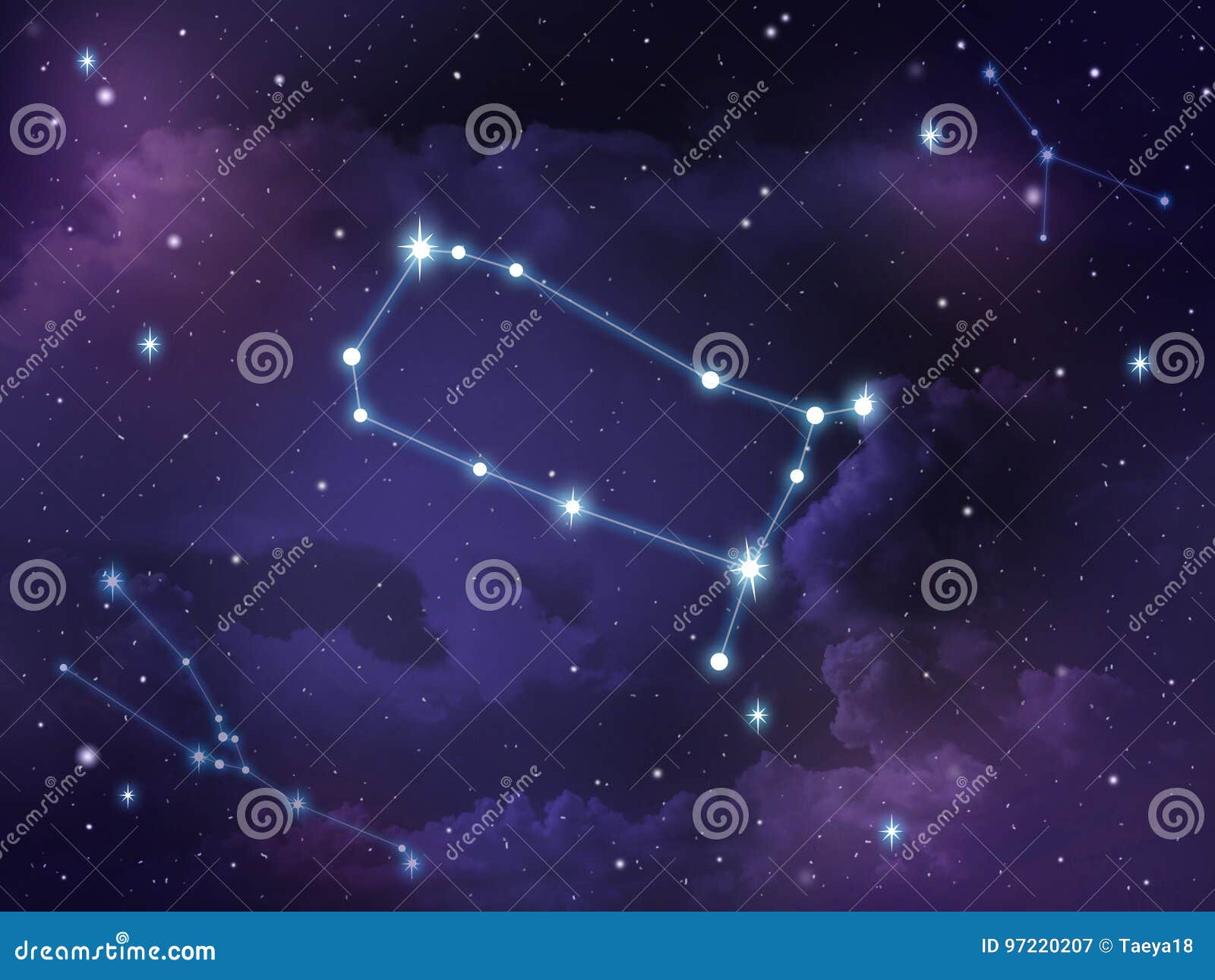 Gemini Constellation Star Zodiac Stock Illustration - Illustration of ...