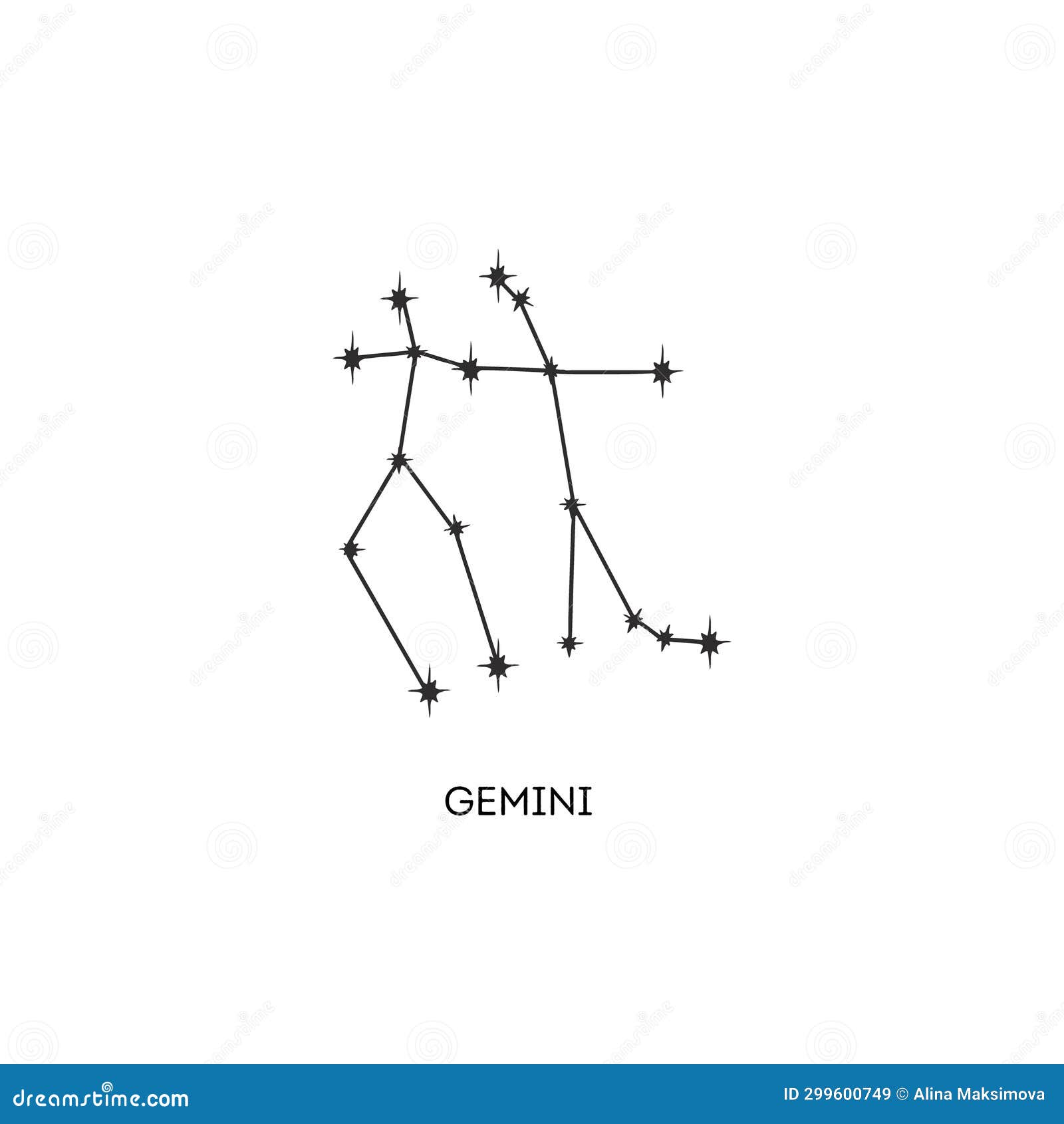 Gemini Constellation Vector Illustration Stock Vector - Illustration of ...