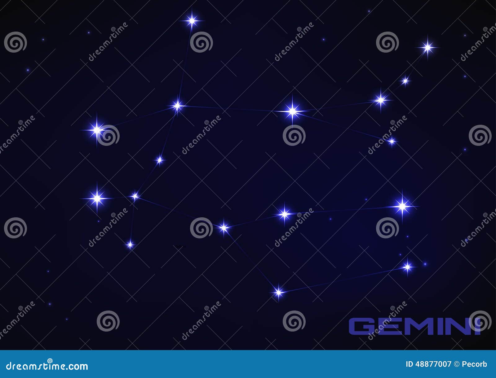 Gemini Constellation Zodiac Vector Illustration | CartoonDealer.com ...