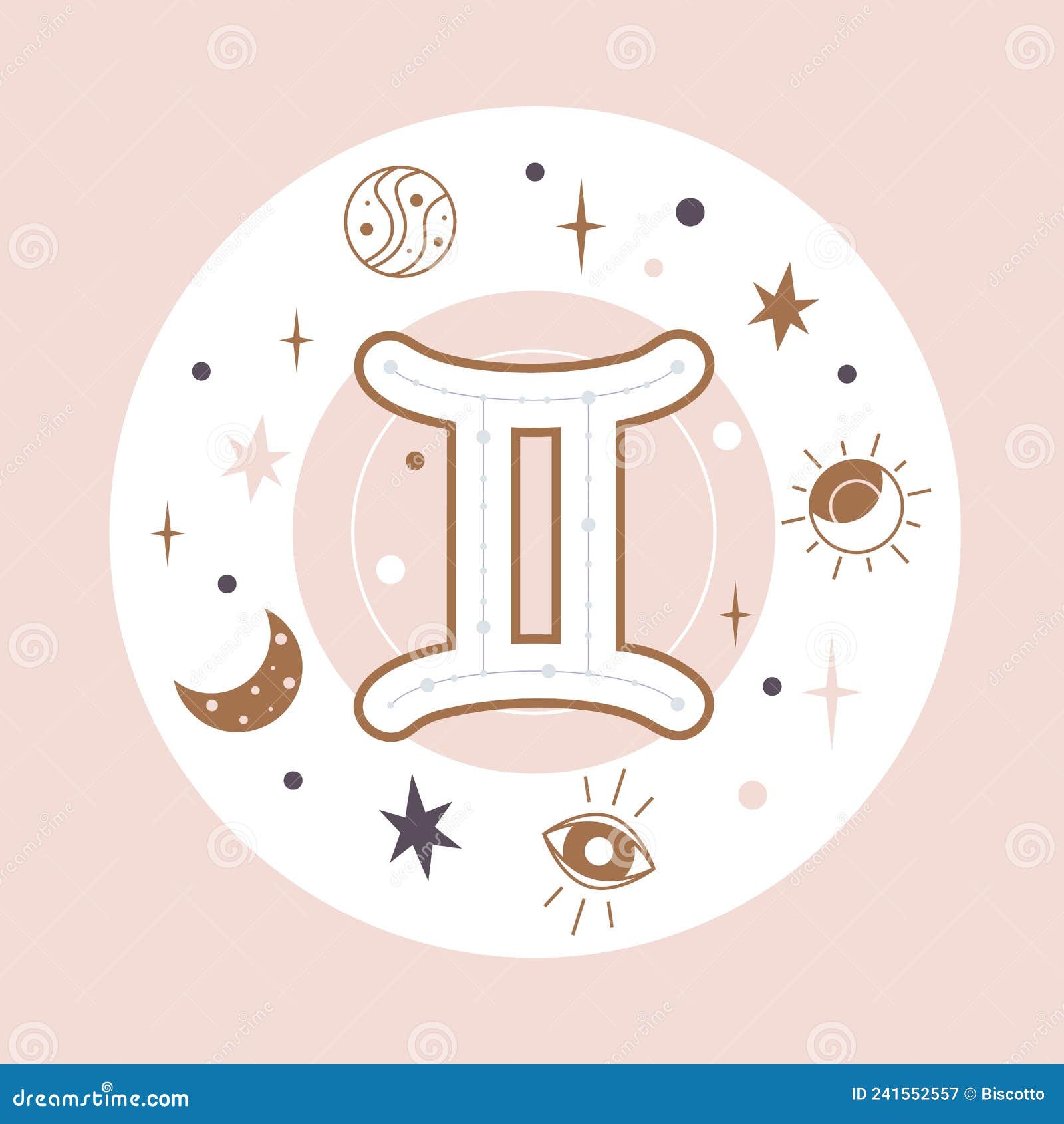 Gemini Horoscope Sign Vector - Zodiac Astrology Element. Esoteric ...