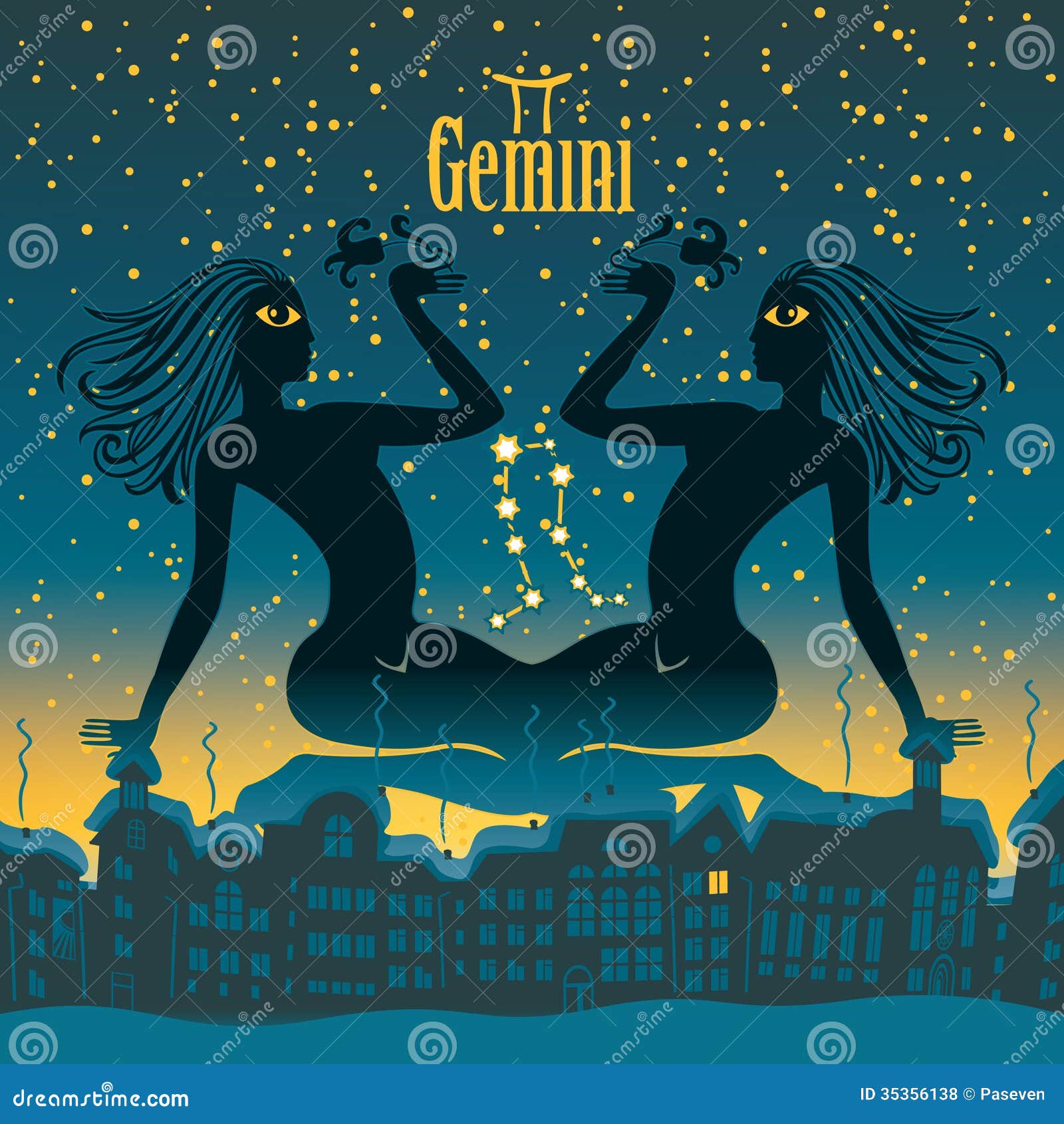 Gemini stock vector. Illustration of icon, flower, bows - 35356138