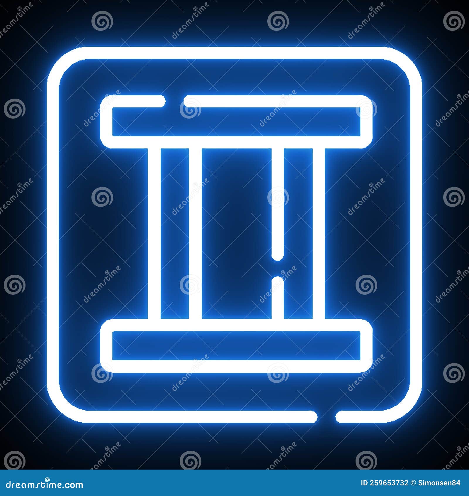 Gemini Symbol, Blue Neon Light Effect, Background Texture, Glowing ...