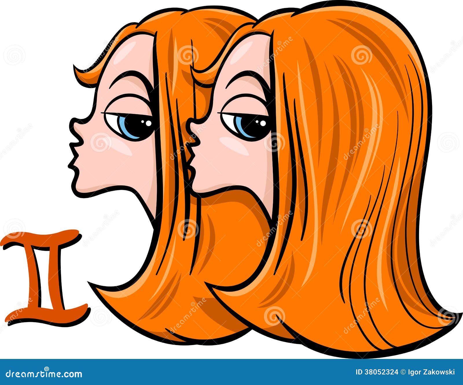 Gemini or the Twins Zodiac Sign Stock Vector - Illustration of woman ...