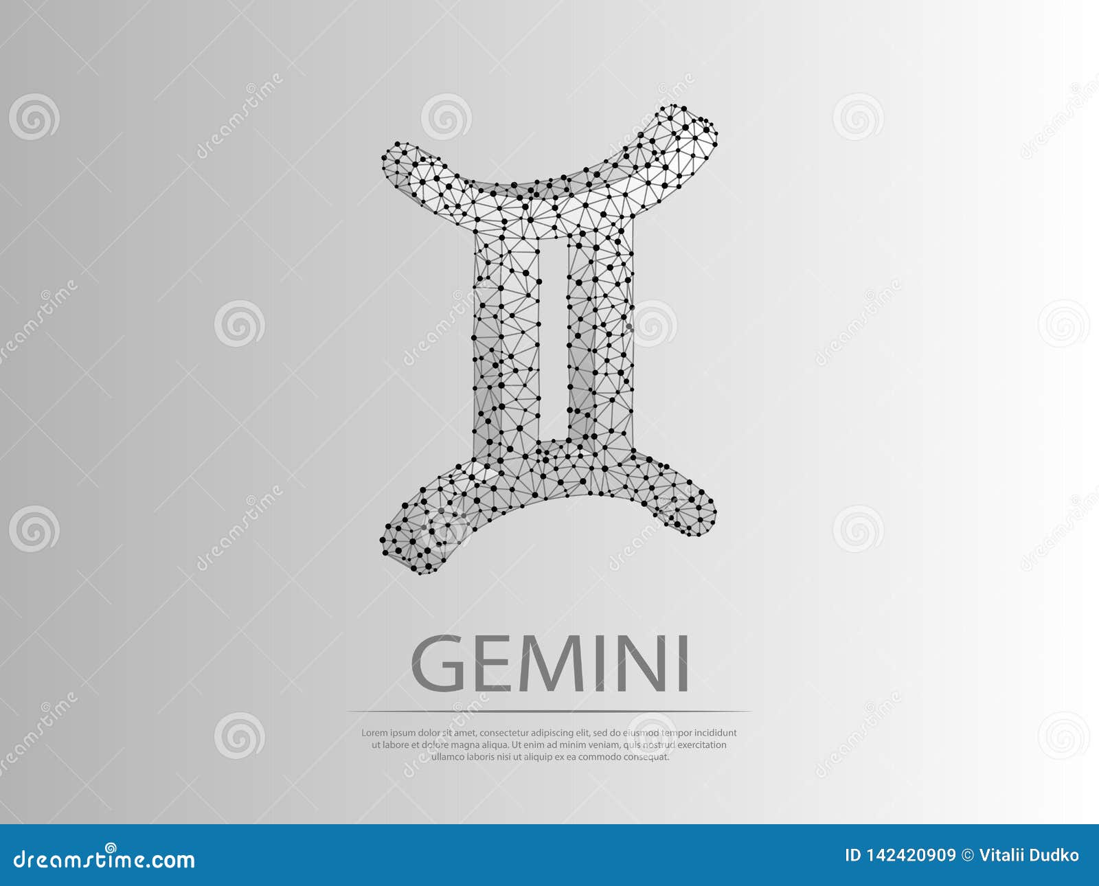 Gemini Zodiac 3D Low Poly Abstract Illustration. Origami Vector Digit ...