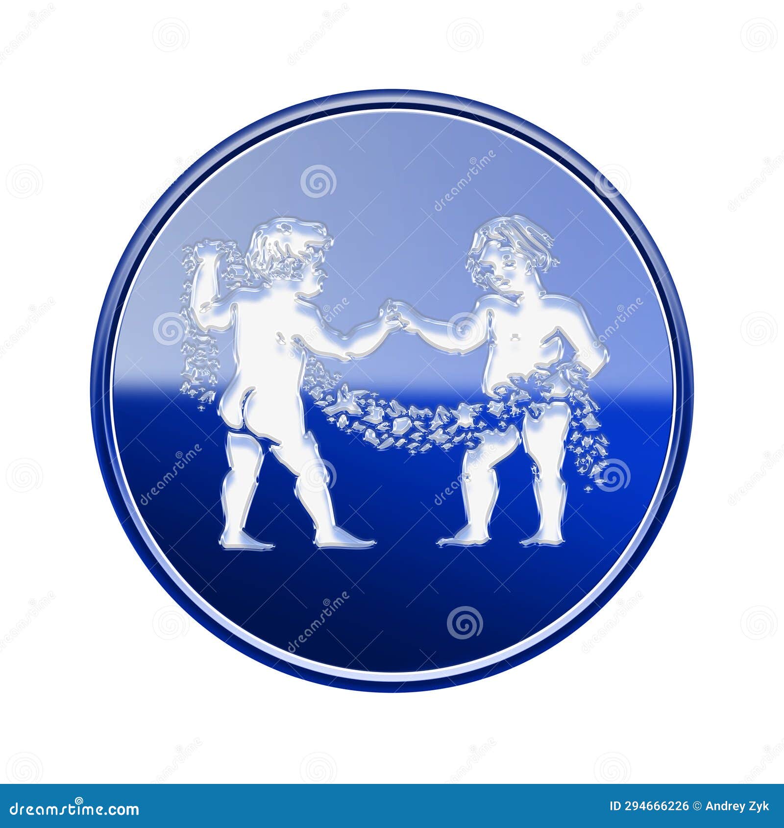 Gemini zodiac icon blue. stock photo. Image of zodiac - 294666226