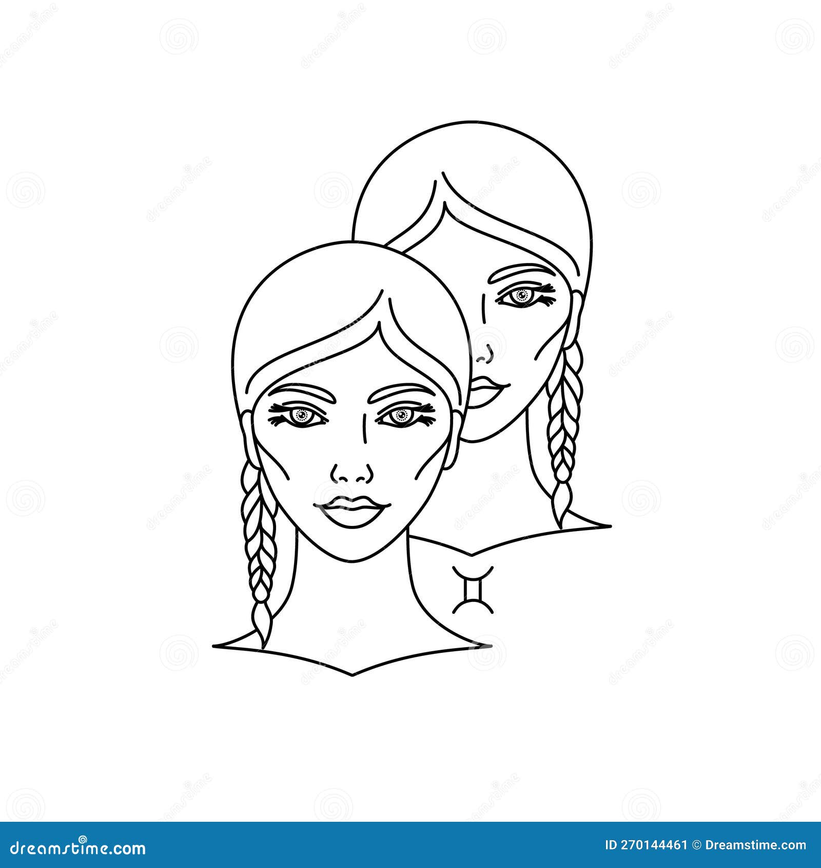 Gemini zodiac sign stock vector. Illustration of style - 270144461