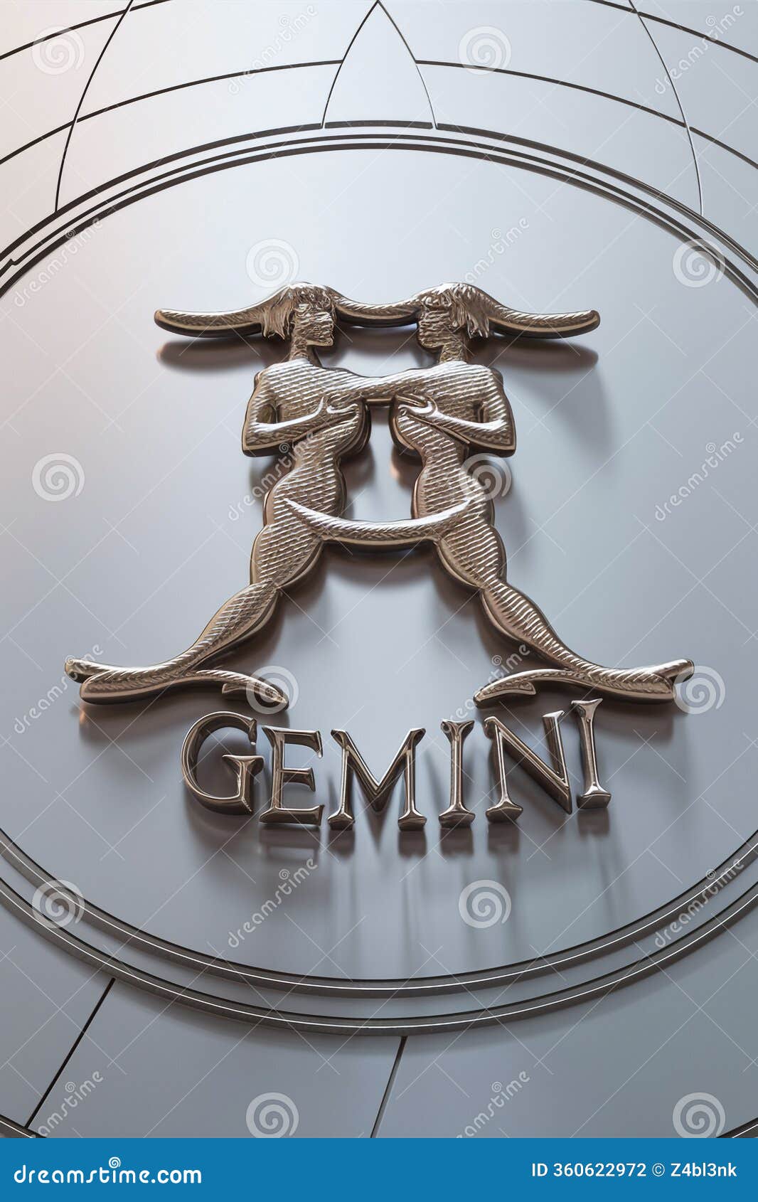 Gemini Zodiac Sign. Metal Engraved Stock Illustration - Illustration of ...