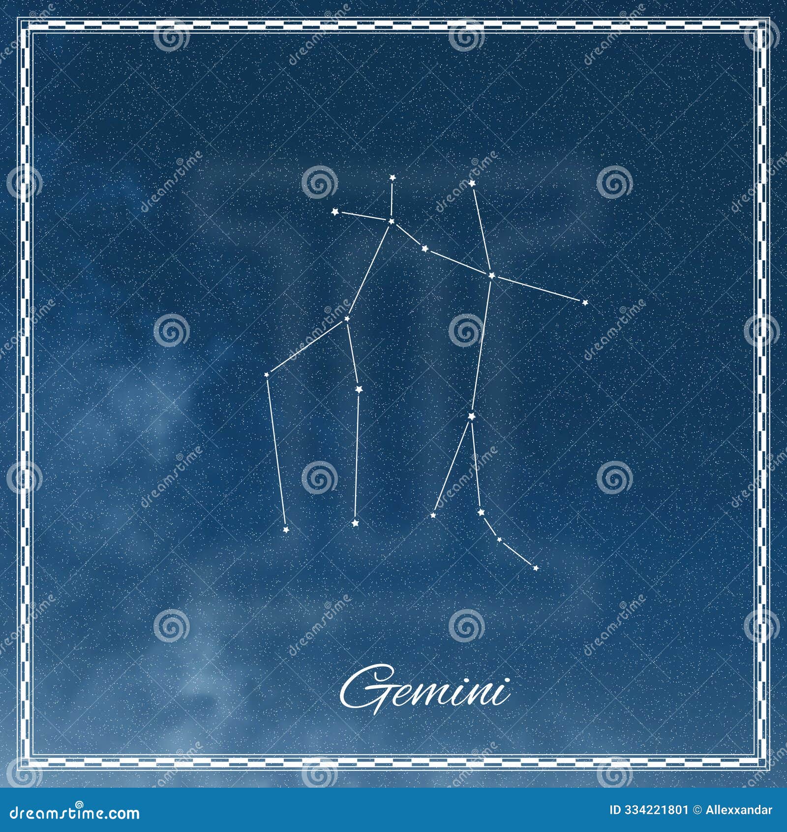 Gemini Zodiac Sign, Gemini Symbol Stock Illustration - Illustration of ...