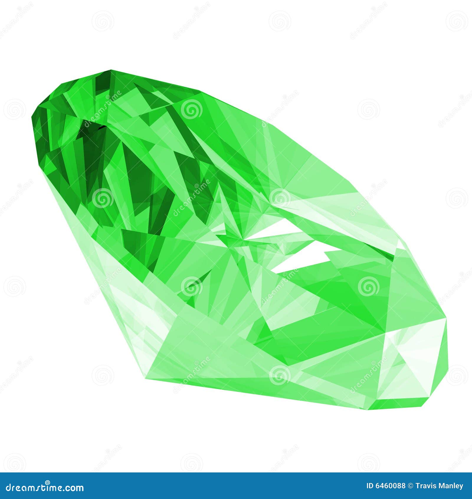 Gemma Verde Smeraldo 3d Isolata Illustrazione di Stock - Illustrazione ...