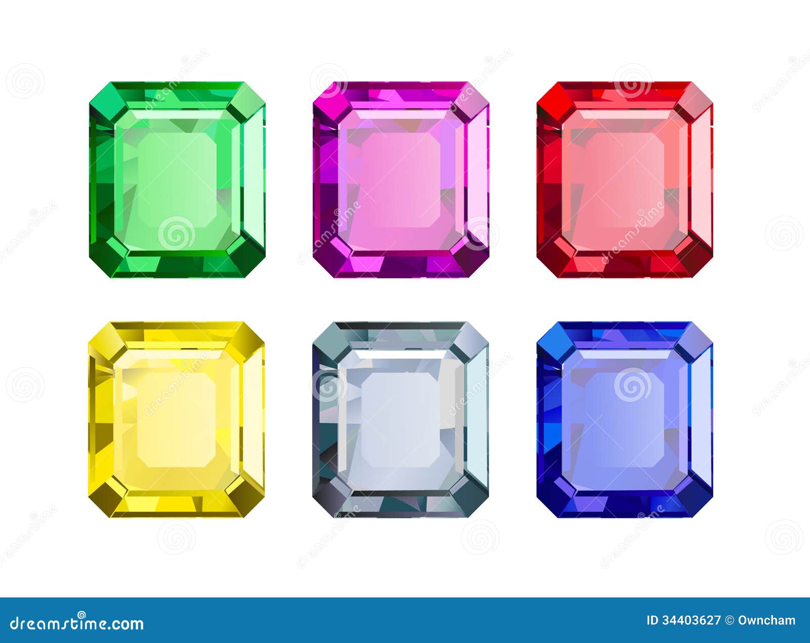 Gemme colorate illustrazione vettoriale. Illustrazione di brillante ...