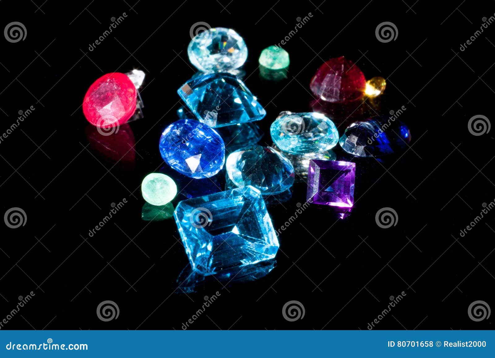 Gems on black background stock photo. Image of colorful - 80701658