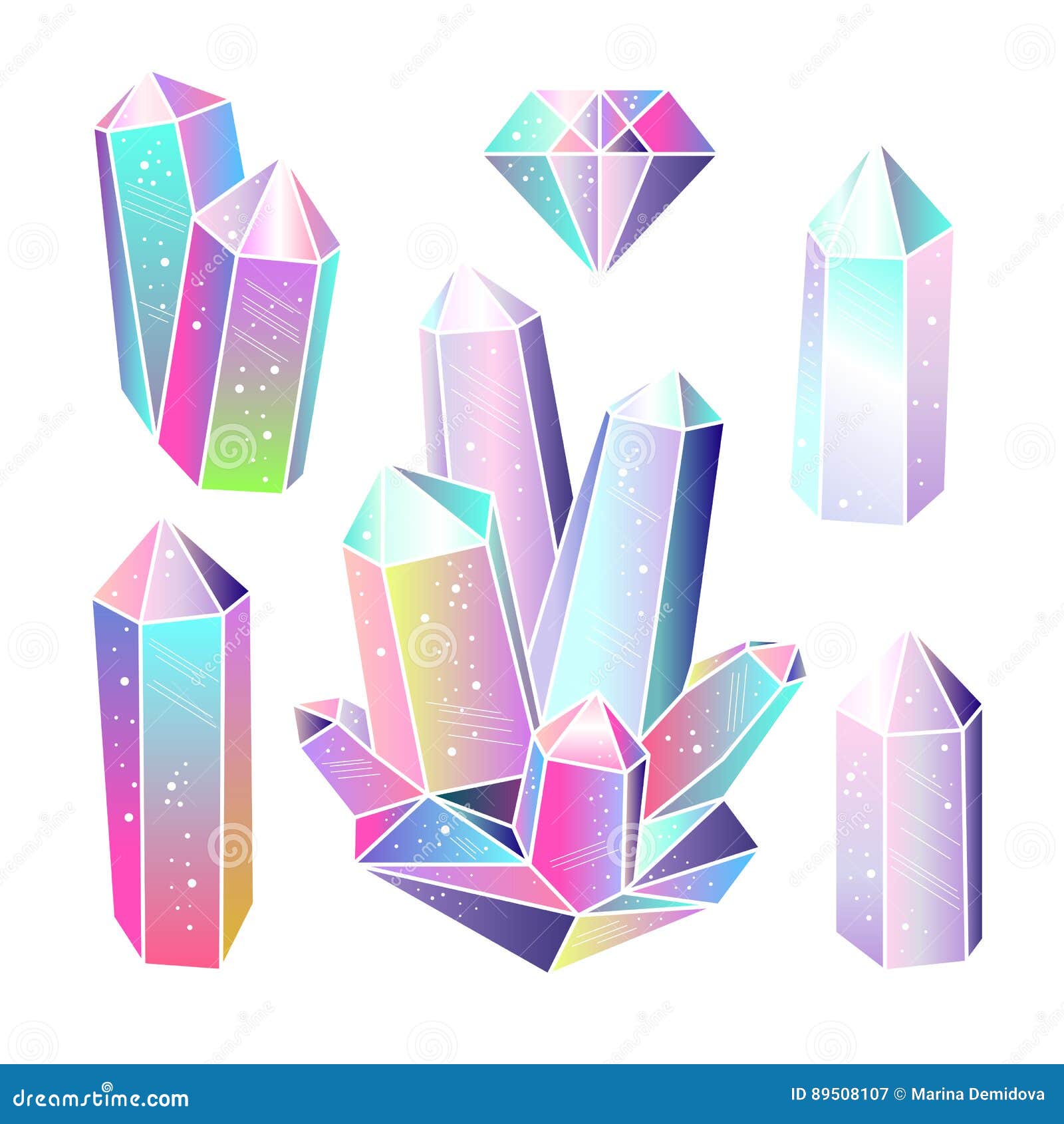 Gems, crystals vector stock vector. Illustration of crystal - 89508107