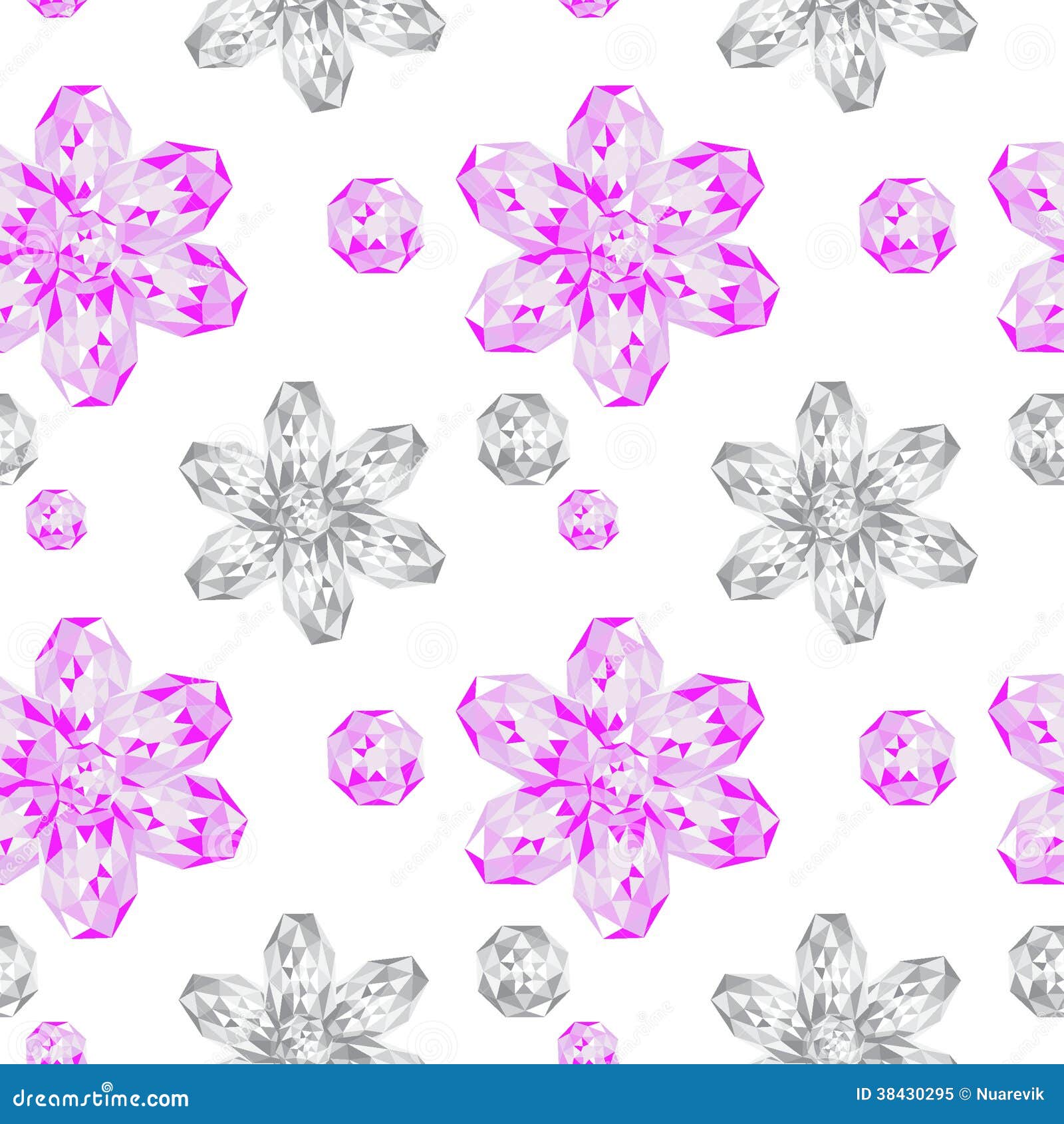Gems Flowers Seamless PAttern Stock Illustration - Illustration of ...
