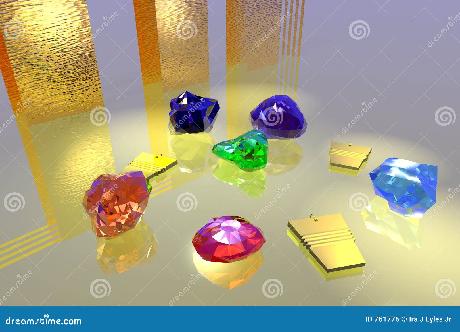 Gems in golden light stock illustration. Illustration of gems - 761776