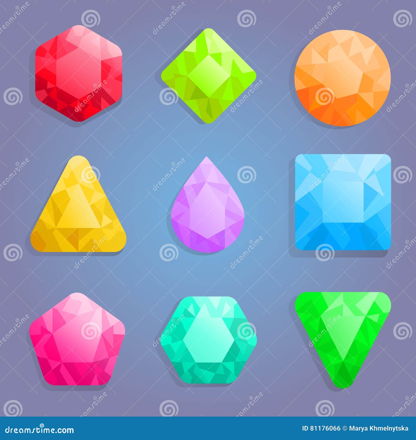 Gems icons set. stock vector. Illustration of design - 81176066