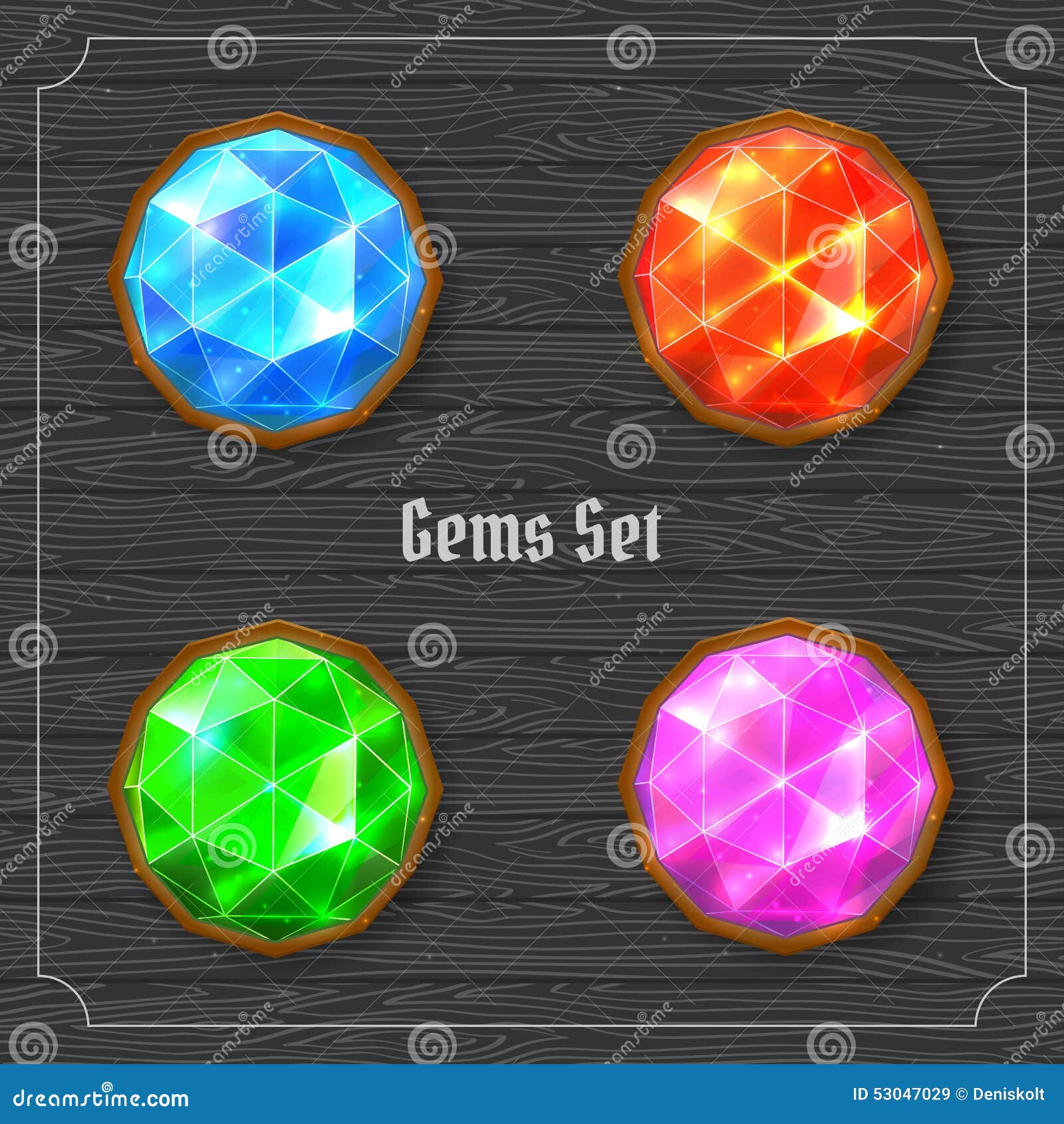 Gems set stock vector. Illustration of green, blue, decoration - 53047029