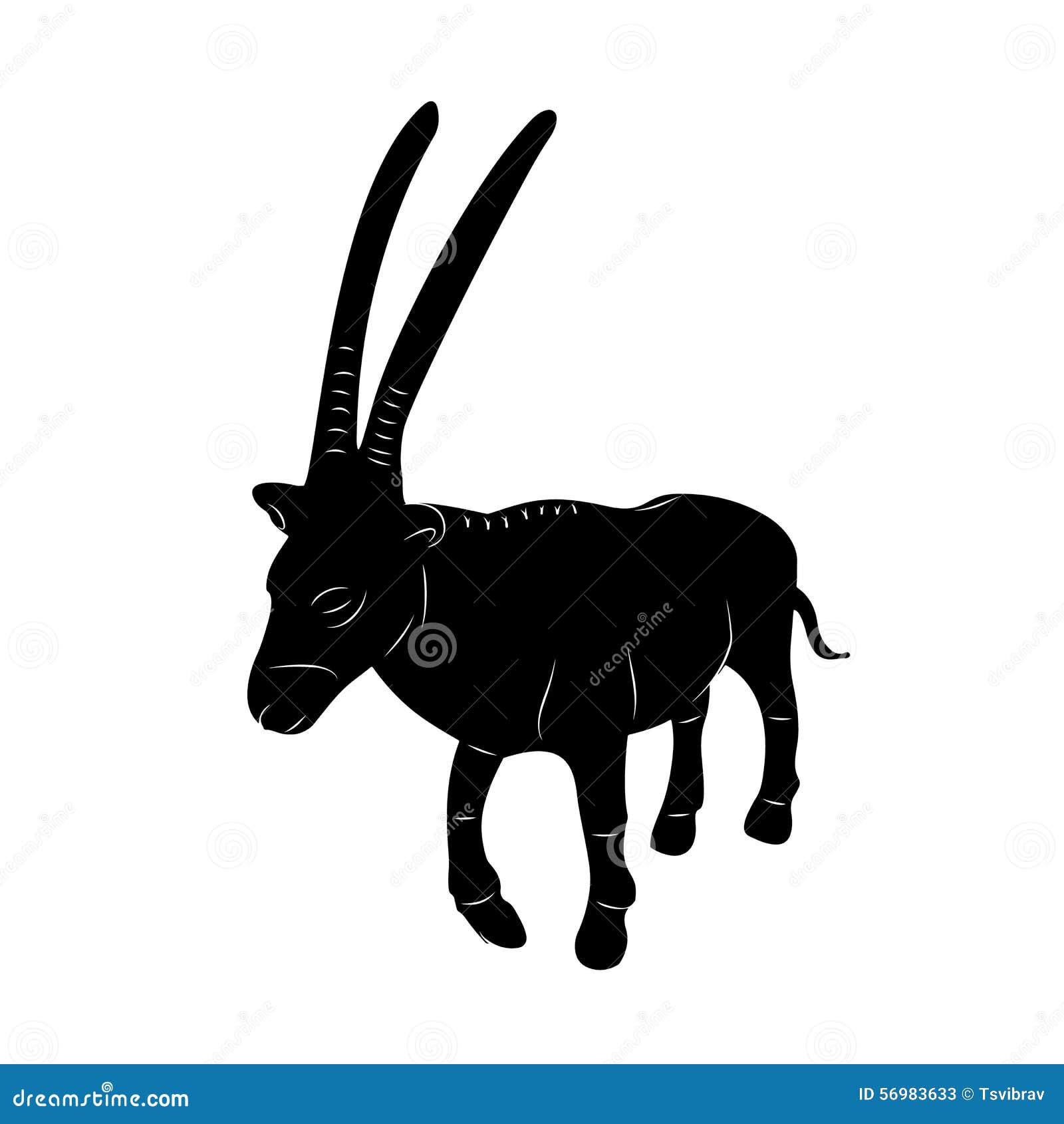 Gemsbok Antelope Stylized Vector Illustration Icon Stock Vector ...