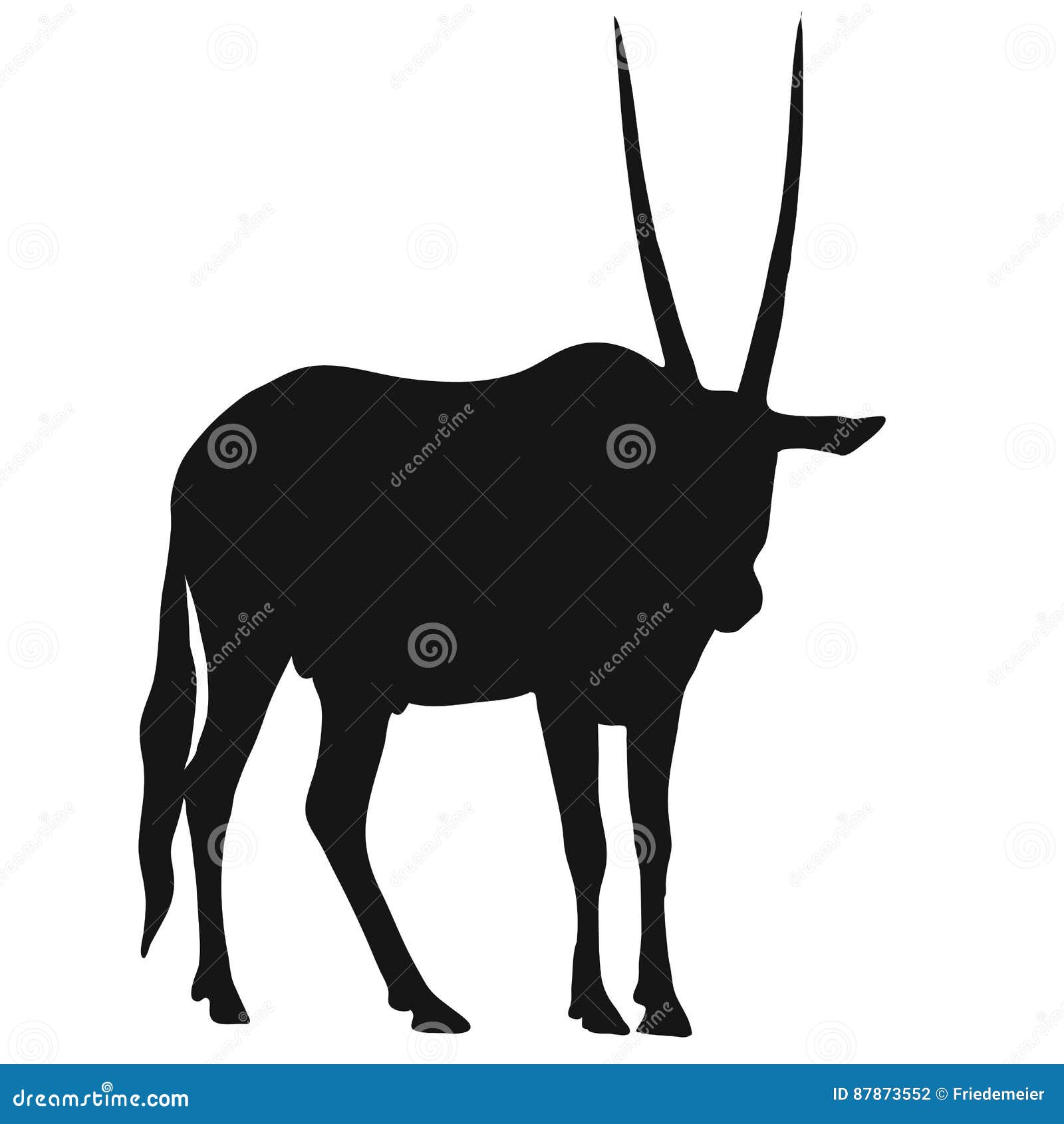 Gemsbok - Silhouette Vector Illustration | CartoonDealer.com #87873552