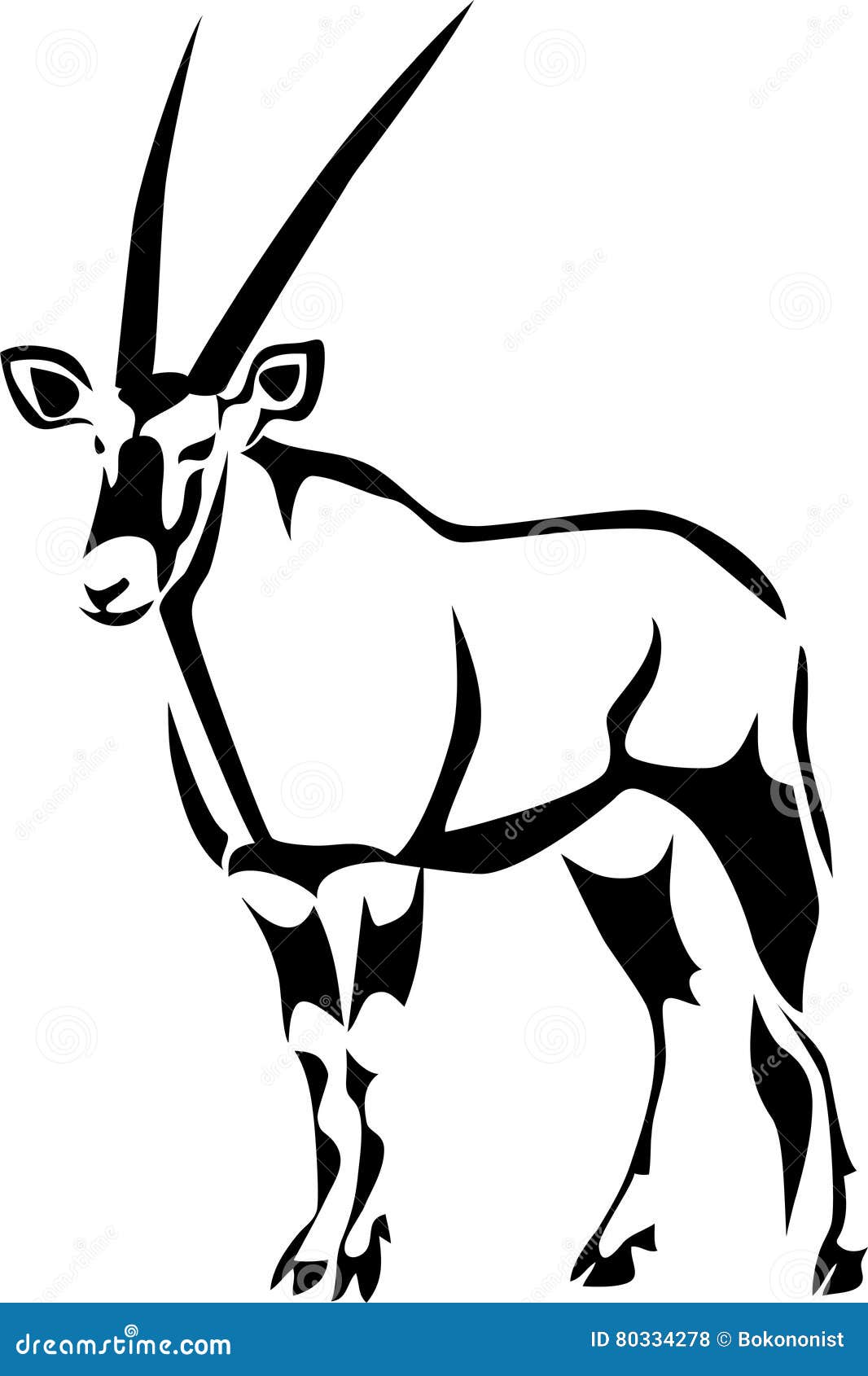 Gemsbok stock vector. Illustration of wild, gemsbok, hunt - 80334278